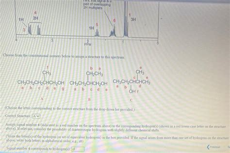 Solved The Following Is The Predicted H Nmr Spectrum For An