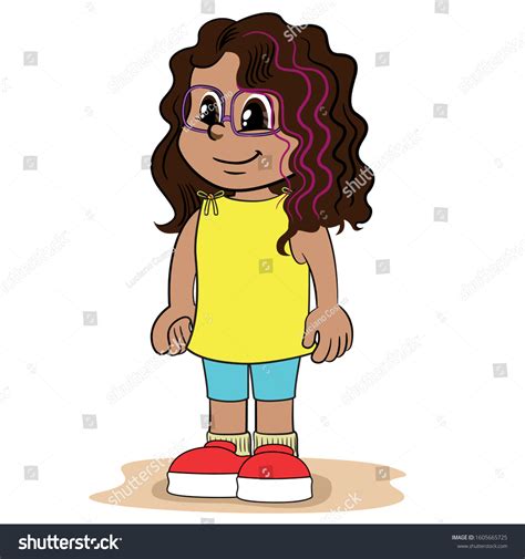 Illustration Depicting Long Curly Hair Brunette Stock Vector Royalty