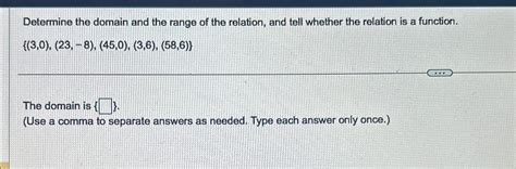 Solved Determine The Domain And The Range Of The Relation
