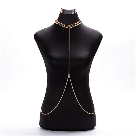 Bohemian Style Chunky Body Chain Necklace Women Collar Statement Long