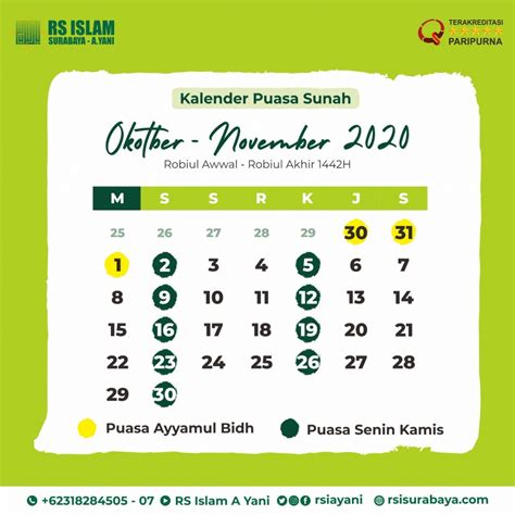Kalender Puasa Ayyamul Bidh Oktober 2022 2022e Jurnal