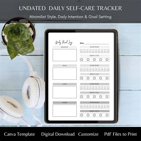 Self Care Habit Tracker Checklist Digital Template Monthly Etsy