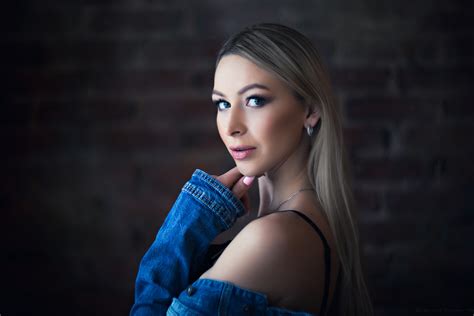 Wallpaper Women Blonde Face Portrait Long Hair Depth Of Field