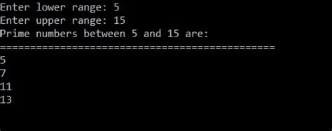 c program to print all prime numbers in an interval