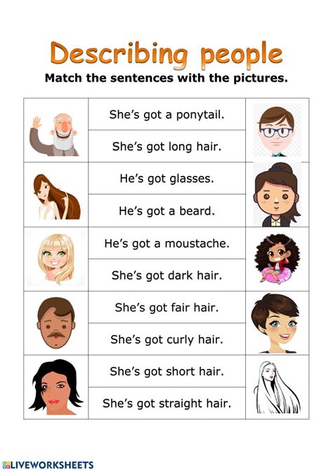 Describing Peoples Appearance Esl Activities Worksheets
