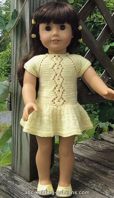 American Girl Doll Lace Cable Summer Dress Knitting Bee