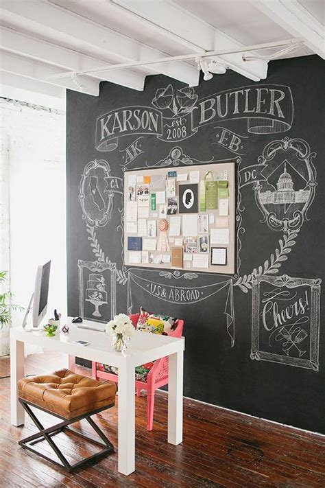 Office With A Chalkboard Living Room Design