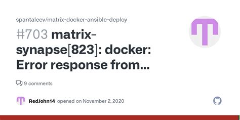 matrix synapse[823] docker error response from daemon path matrix