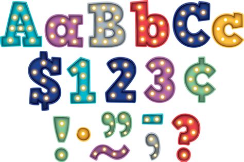 Download 4 Marquee Bold Block Letters Teacher Created Resources