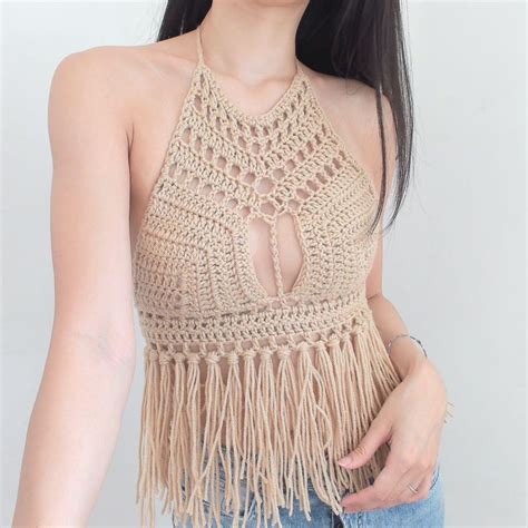 Crochet Festival Fringe Crop Top In 2020 Crochet Festival Crochet