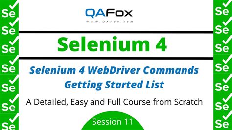 selenium webdriver commands getting started list selenium 4