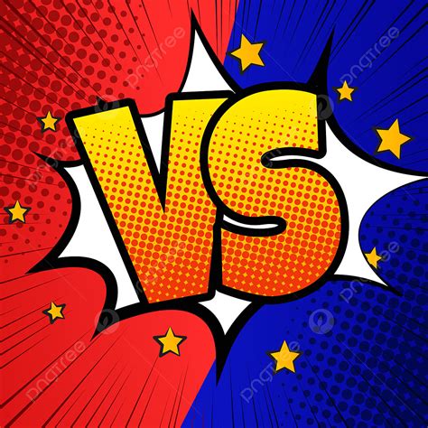 Flat Comic Style Vector Hd Png Images Blue And Red Versus Vs Letters