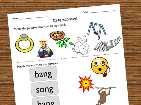 Differentiated Phonics Worksheet Ng Sound Teaching Resources