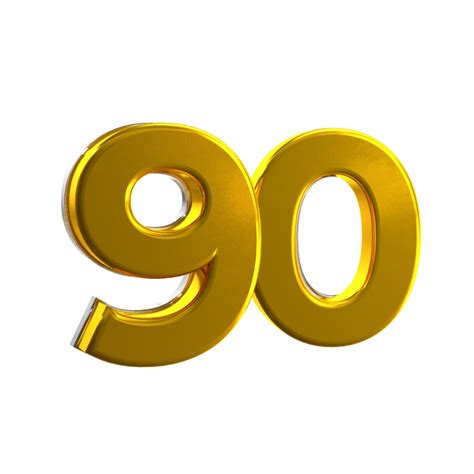 Número Mental Amarillo 90 3d 11154526 Png