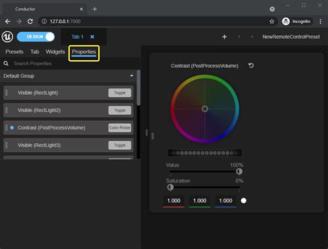 remote control web application unreal engine documentation