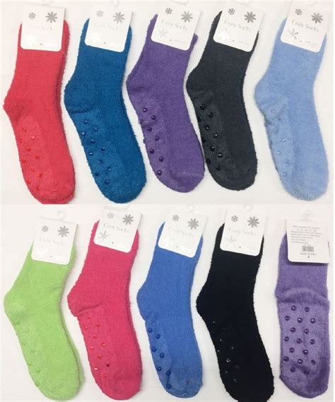 Women Solid Color Fuzzy Socks With Gripper Bottom Size 9 11 180 Pack