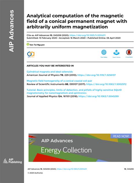pdf analytical computation of the magnetic field of a conical