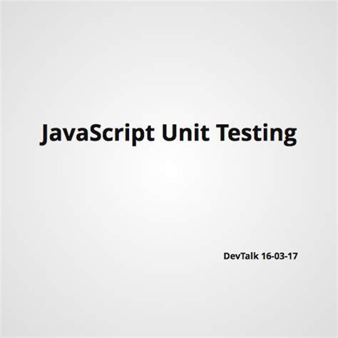 javascript unit testing