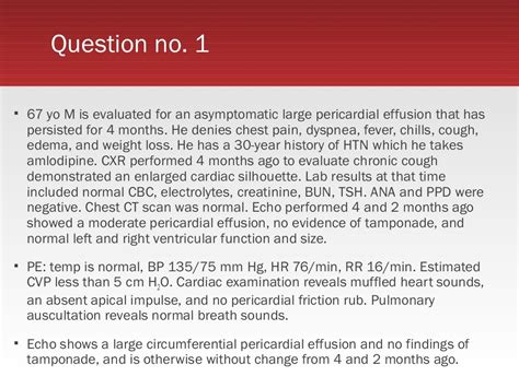 Pericardial Effusion Case Report And Review