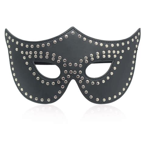 Pu Leather Blindfold Props Sexy Eye Mask Restraints Party Bondage Hood