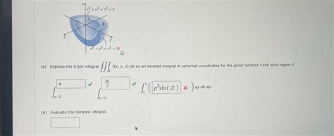 Solved A ﻿express The Triple Integral ∭ef X Y Z Dv ﻿as An
