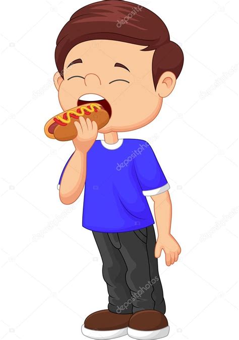 Imagenes De Un Niño Comiendo Animado Fotomural Ilustración De Dibujos