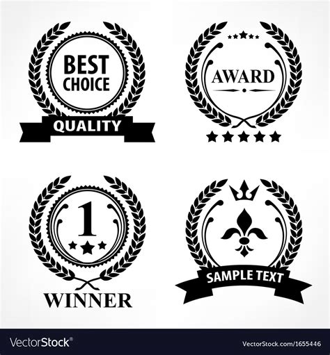 Set Of Laurel Wreath Emblem Royalty Free Vector Image