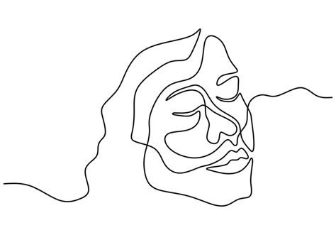 Premium Vector Abstract Poster Woman Face In One Continuous Line