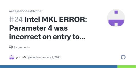 intel mkl error parameter 4 was incorrect on entry to slascl · issue