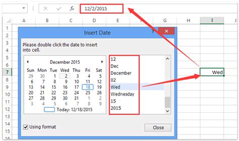 how to convert date to weekday name or month name in excel