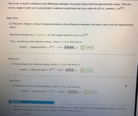 solved exercise a use euler s method with each of the f
