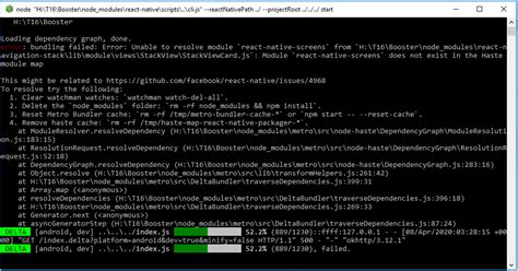 javascript module `react native screens` does not exist in the haste