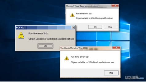 how to fix runtime error 91 on windows