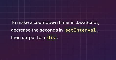 how to make a timer in javascript