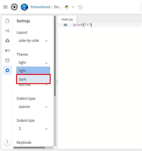 can i enable dark mode on repl it replit