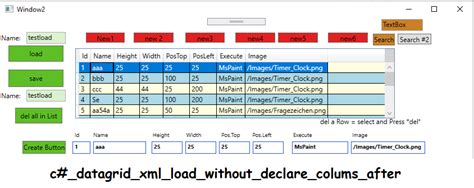 c wpf datagrid can t add new row problem load xml as