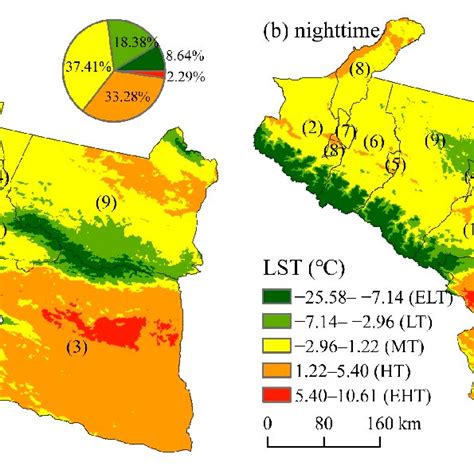 Spatial Distribution Of Lst Classes In The Uanstm From 2005 To 2021