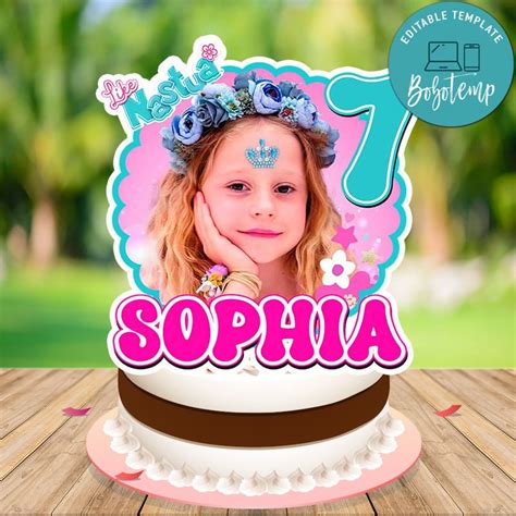 Nastya Birthday Cake Topper Template Printable Createpartylabels