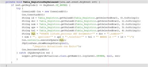modificar jtable y actualizar mysql desde java update