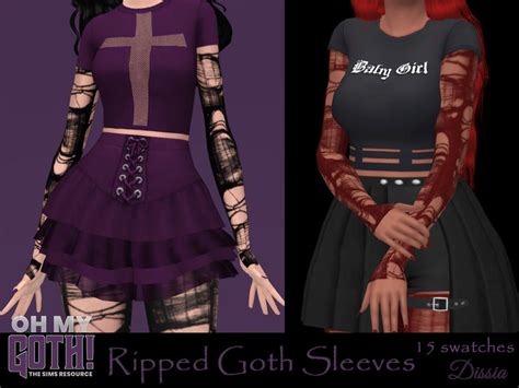 The Sims Resource Oh My Goth Ripped Goth Sleeves Accessory