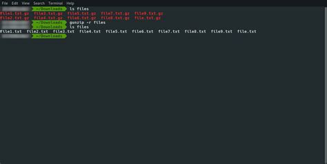 example uses of the gunzip command