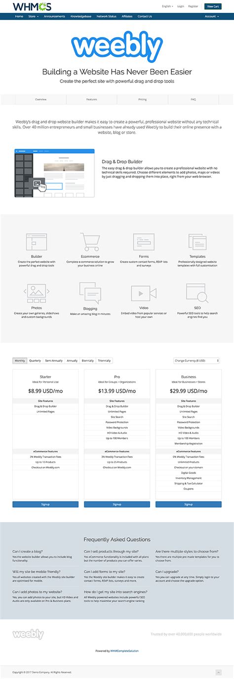resell the weebly website builder to your customers whmcs blog