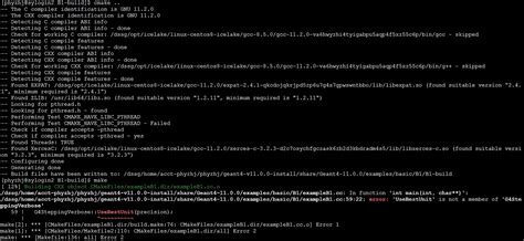 an error in making exampleb1 in geant4 v11 0 0 getting started
