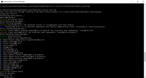 reactjs react native init error cannot find module node modules