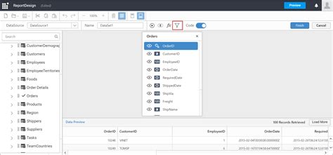configuring data filters with syncfusion web reportdesigner