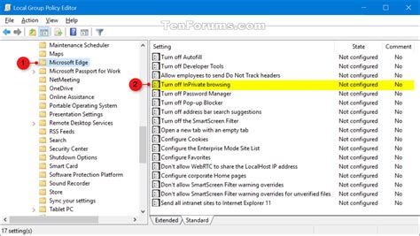 enable or disable microsoft edge inprivate browsing in windows 10