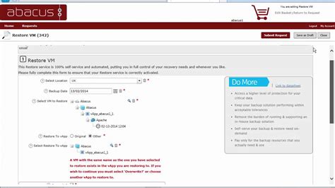 front office for netbackup™ restore a vm youtube