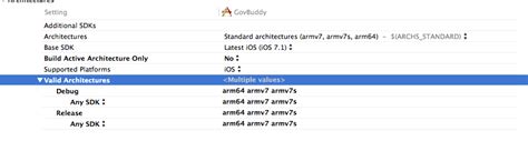 xcode missing 64 bit support when validating ios build stack overflow