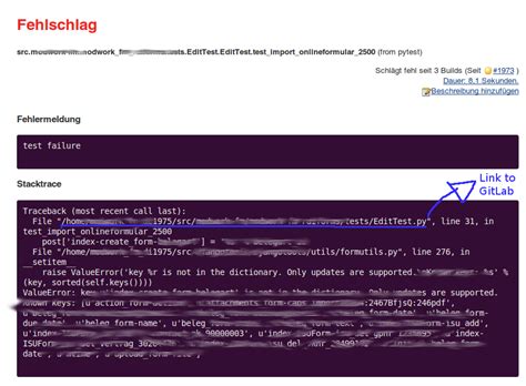 python jenkins link between stacktrace and gitlab stack overflow
