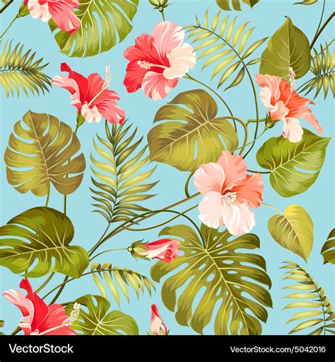 Seamless Tropical Flower Royalty Free Vector Image